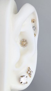 14k Yellow Gold Threadless Conch Labret Top W/ Titanium Post, Mandala Conch Earring,16 Guage Conch Stud, Conch Jewelry, Helix, Tragus, Flat - Etsy