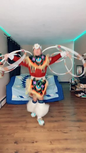 This is Crow hop style. Also I got new regalia. Threads by @mreeddesigns #native #dance #indigenous