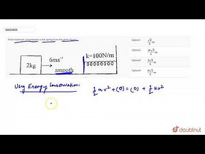 Find maximum compression is the spring from the given figure.