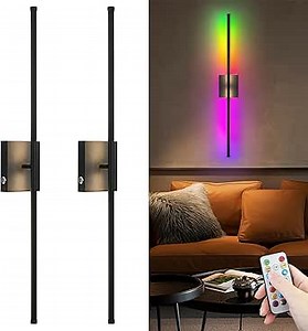 Wireless Sconces Set Of 2,10000 mAh Large Capacity Battery Wall Sconce Up To 70 Hours Use Time,360° Rotation RGB Multiple Colors,Rechargeable Wall Sconce With Remote,Perfect Sconces Wall Decor