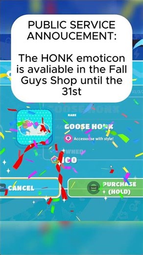 PSA: HONK EMOTE IS IN FALL GUYS SHOP #shorts #fallguys