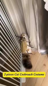 2-Pieces Cat Cockroach Costume - DIY Craft Kit for Cosplay, Funny Pet Apparel with Wings, Antenna - for Halloween, Parties, and Pet Lovers Gifts