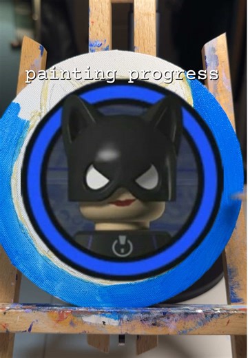 first time filming editing a painting video 😵‍💫 she’s not anywhere near done but i thought it would be fun to show some of progress in the meantime #lego #legobatman #catwoman #paintingprocess