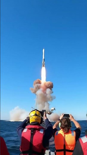 The view from the safety boat during a rocket launch is WILD. #VIP