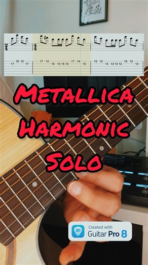 38K views · 1.7K reactions |  Hey Metallica fans who love guitar solos!  Check out the harmonic solo from „Master of Puppets“! It’s absolutely beautiful! Have fun with the tabs! 落 My  @crafter_korea ♥️ #guitar #metallica #acoustic #guitarist #music | Pascal Umiker | Facebook
