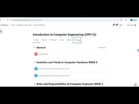 Importing Course Content from the previous course to the newly created course on the Moodle platform