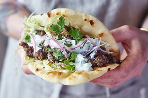 Naan Wraps with Homemade Cucumber Raita