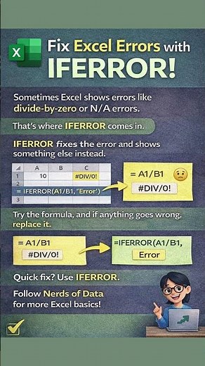 IFERROR in Excel ⚡ Fix Divide-by-Zero & N-A Errors (1 Minute)
