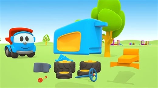 155. Car cartoon for kids – Leo the truck & Farm vehicles for kids