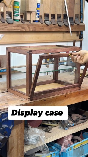 18m2 Workshop on Instagram: "Walnut display case Dimension 50x30x35cm #Woodworking #diy #tools #carpentry #minhkhaatelier #walnut #workshop"