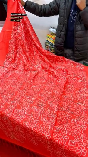 Organza silk embroidery saree