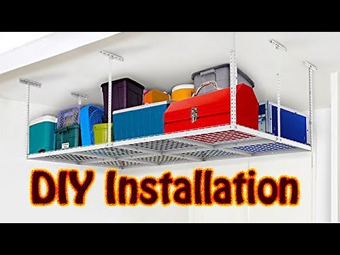 DIY Fleximounts Overhead Garage Adjustable Ceiling Storage Rack Installation Joist Not 24" on Center