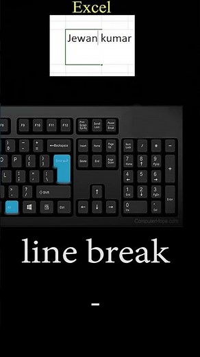 Alt + Enter | Insert Line Break in Excel Cell