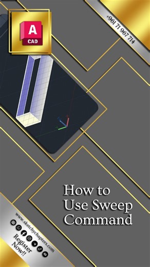 Workshop Center on Instagram: "AutoCAD Tutorial - How to Use Sweep Command!! For more tips subscribe our YouTube channel (Workshop Center) Official Page: @sketchychapters #♤ #scdesignconstruction #sketchychapters . . . . #interiordesignideas #interior_and_living interiordetails interiordecoration interiorandhome interiordesigners courses course onlinecourse cad architecturestudent architecturelover architectures architecture_minimal architectureschool architectureanddesign revit autocad 3dmodeli
