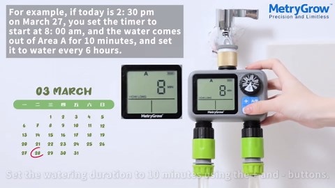 Sprinkler Irrigation Timer with Brass Inlet, Programmable Water Timer for Garden Hose, Automatic Watering System for Yard Lawn, Rain Delay