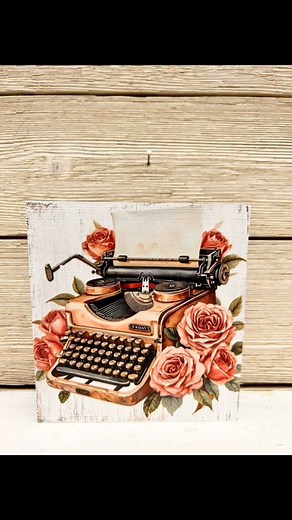 Love this vintage typewriter transfer. #hamdmadedecor #dowhatmakesyoursoulhappy #valentinedecor #woodsignsdecor #vintagedecor | Simply Bella by Julie