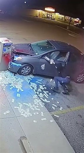 He Rammed a Stolen Car Into an ATM — Then Everything Turned Blue #instantkarma #funny#atmfail
