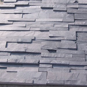 [Hot Item] Best Quality Split Face Ledge Panels Stacked Wall Black Grey Slate Cultured Stone for Sale