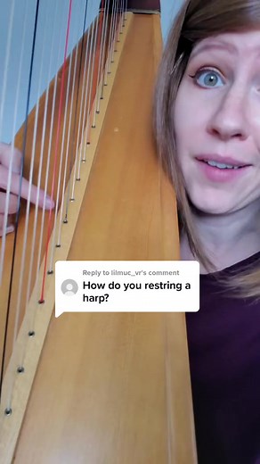 Changing this string before it snaps in my face 😬 #harp #music #lesson #string #harpstring #howto | Kristan Toczko