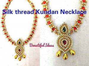 DIY/ How to make Silk thread Necklace Latest Design at home..Easy and Simple Necklace Method..