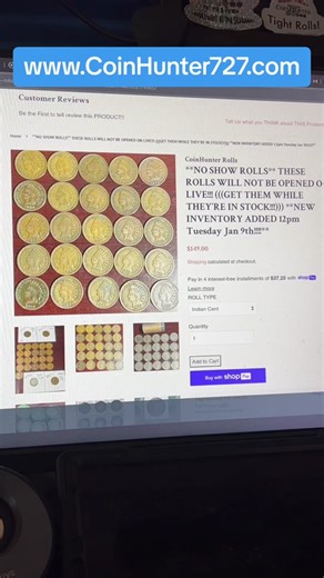 You asked for em, here they are!! Open them at home!! No Show Rolls are live now! New Inventory every TUESDAY!! #coinfam #coinfamily #coinfamilytiktok #coinhunter727 #noshowrolls @Coinhunterwifey @Victoria. @🌽🌽50_shades_of_corn🌽🌽 @Mildlyoverjoyed @roberttoman223 @Dario Gerholdt