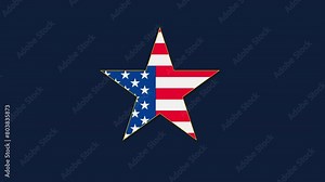 Happy Memorial day animation with Flag USA. Animation 4k video