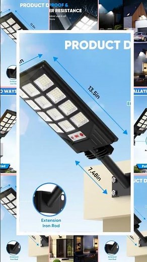 4-Pack Solar Street Light Outdoor Waterproof, Motion Sensor Solar Powered Light, Dusk to Dawn LED...