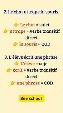La phrase verbale simple avec un verbe transitif direct et un COD ✏️#COD #françaisfacile #learn