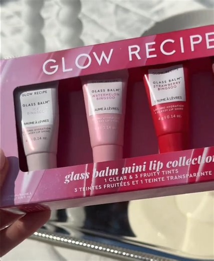 Glow Recipe on Instagram: "Our Glass Balm Mini Lip Collection is sold out online @sephora BUT there are still some left in local Sephora stores…💋 Don’t miss out on 12 hours of hydration in 4 mini shades of our award-winning lip treatment: 🧊Ice Bingsoo: clear + glossy 🍉Watermelon Bingsoo: sheer soft pink 🍓Strawberry Bingsoo: sheer pinky red 🫐Blackberry Bingsoo: sheer berry Check your local Sephora before this limited-edition kit is gone for good!"