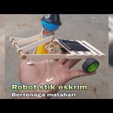 Diy robot stik eskrim tanpa beterai berjalan dengan cahaya