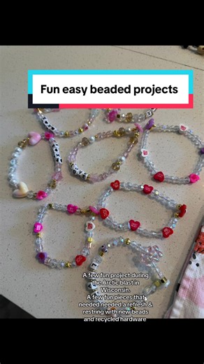 Fun and easy beaded projects along with some older necklaces that either broke or needed refreshed. I was able to use some of the old hardware and nice beads, restring on wire and using crimp beads with clasps. Giving new life to older pieces. #diy #beadedjewelry #handmade #crafter #disney