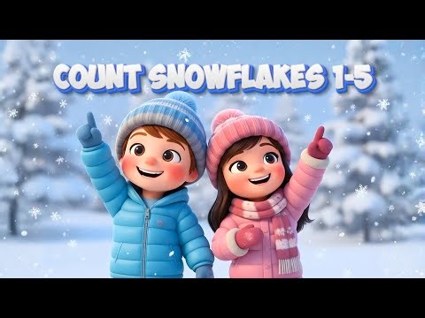 Five Little Snowflakes ❄️ Winter Counting Song for Kids | Nursery Rhymes (1-5)