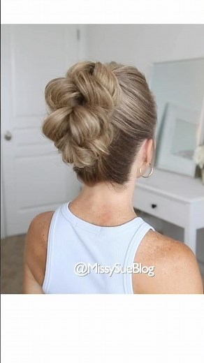 Pull-thru Braid Updo | Medium Long Hair Hairstyles