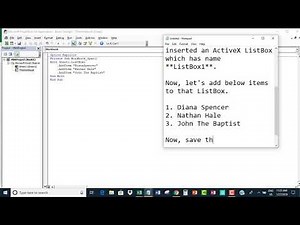 Create ActiveX ListBox in Excel VBA