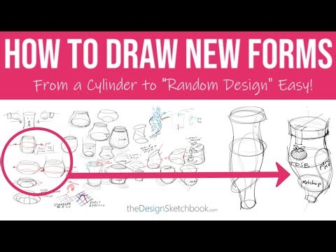 How to Draw 100 Abstract Forms Easy and Create Tangible Product Design (with a Cylinder Base)