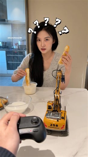 Brother’s Toy Crane Fails at Tea Time