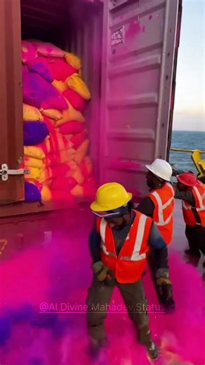 Samundar Mein Khula Rangon Se Bhara Container 😳🎨 | Lunar Eclipse Shock | AI Short #surprise