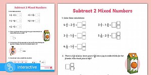 Interactive PDF Supporting White Rose Maths Year 5: Spring Block 2 Fractions: Subtract 2 Mixed Numbers