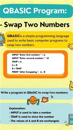Swap Two Numbers Program | QBASIC for Beginners