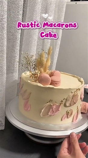 Rustic Macarons Cake #MacaronsDecorating #BakingTutorial #RusticCake #FrenchMacarons #CakeArt