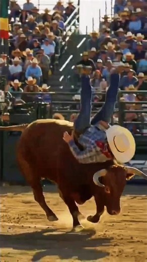 Wild Bull Toss! Cowboy Flies Off in Epic Rodeo Action 🐂💥 #cowboys