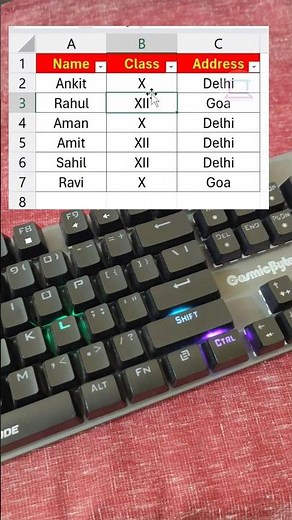 Filter Shortcut Key in Excel #excel #reels #shorts