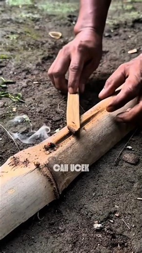 🔥 He Made Fire Using Only Dry Bamboo! 😳🎋