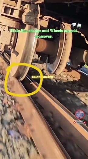 Train line change and Wheels turnout crossover.#Wheels #train #crossing #shorts