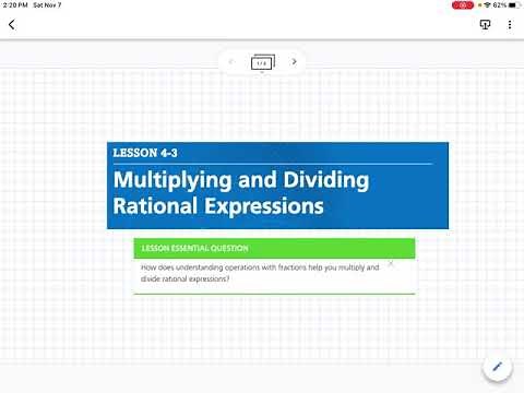 Multiplying and Dividing Rational Expressions (Lesson 4-3)