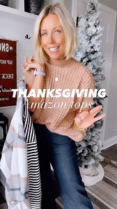 A little @amazon round up just in time for Thanksgiving!!!! Stocked and Prime!!! I love all 3 of these tops and I will definitely be wearing them all winter long!!!! ⬇️⬇️⬇️ Shacket small/black tee medium/jeans size 4/ boots TTS but size up for sure if between sizes! Striped top small/jeans size 4/boots sized up 1/2 size Sweater small, jeans size 4 Follow my shop @groceryglammama on the @shop.LTK app to shop this post and get my exclusive app-only content! #liketkit #LTKHoliday #LTKstyletip #LTKs