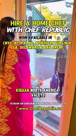 Kiddan New York City, New Jersey, Pennsylvania, Delaware, Maryland, Northern Virginia, LA aur Bay Area Valiyo!! I know each one of you needs a break from cooking or eating out, and I’ve found the perfect hassel free solution where you can book or subscribe a Home Chef by Chef Republic! Yes you heard that right, with a few clicks you can get a Home chef on weekly or biweekly at your doorstep with or without groceries ready to whip up a feast tailored to your taste buds! The chef will cook up to 4