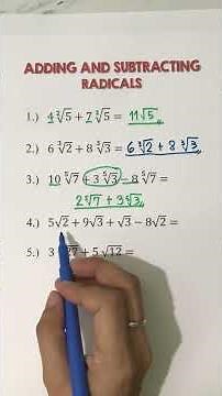 Adding and Subtracting Radicals #radical #turorial #mathematics #algebra