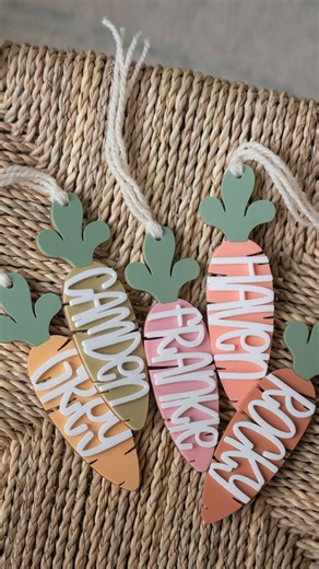🥕 there’s something about seeing their name on it.⁣ ⁣ suddenly it’s not just candy and filler grass -⁣ it’s their basket 🧺⁣ ⁣ the one they run to.⁣ the one they look for every year.⁣ the one that ends up in all the pictures.⁣ ⁣ these carrot tags have been a favorite for years for a reason.⁣ they turn a simple kids Easter basket into something personal.⁣ ⁣ and honestly? that’s the magic 💫 | Birch Bar Co
