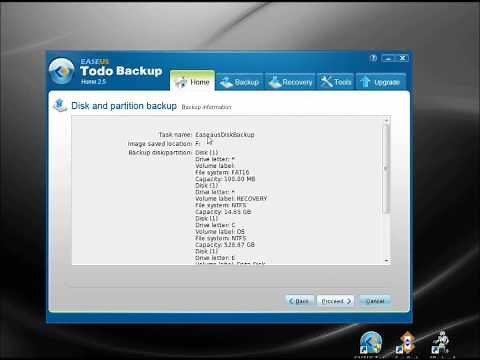 1 of 2 -- How to do a System Backup using Easeus Todo Backup Home